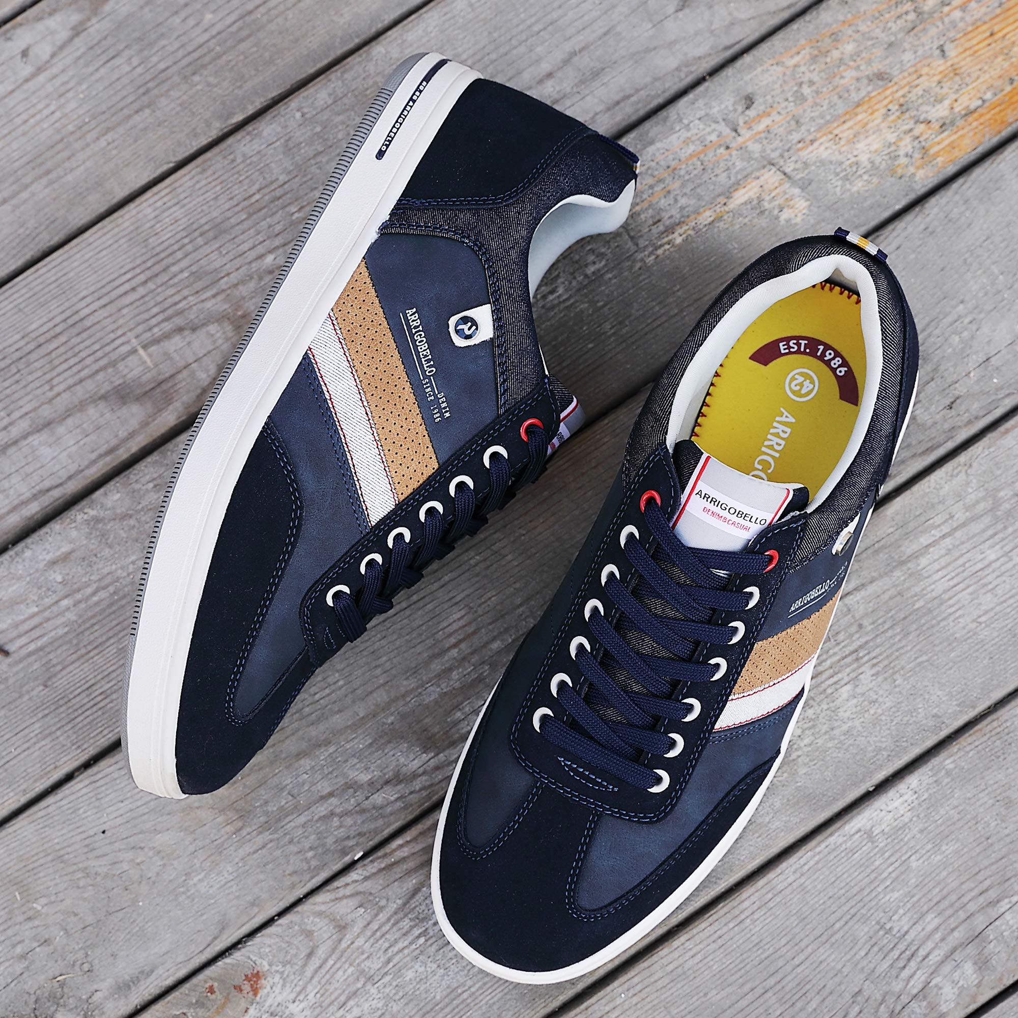 AX BOXING Mens Casual Shoes Fashion Sneakers Breathable Comfort Walking Shoes for Male(Navy Blue, Numeric_12)