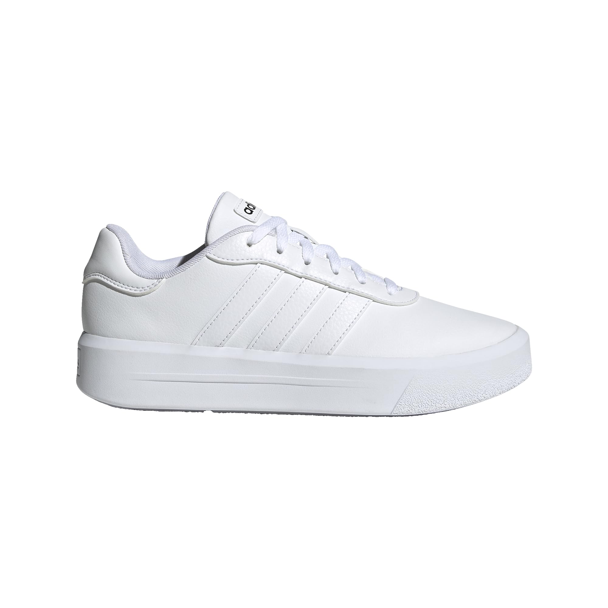 adidas Women's Court Platform Skate Shoe, White/White/Black, 8.5
