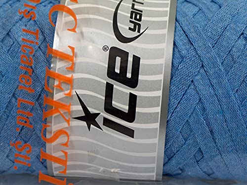 250 gr ICE YARNS Jumbo Cotton Ribbon (100% Recycled Cotton) Yarn Light Blue