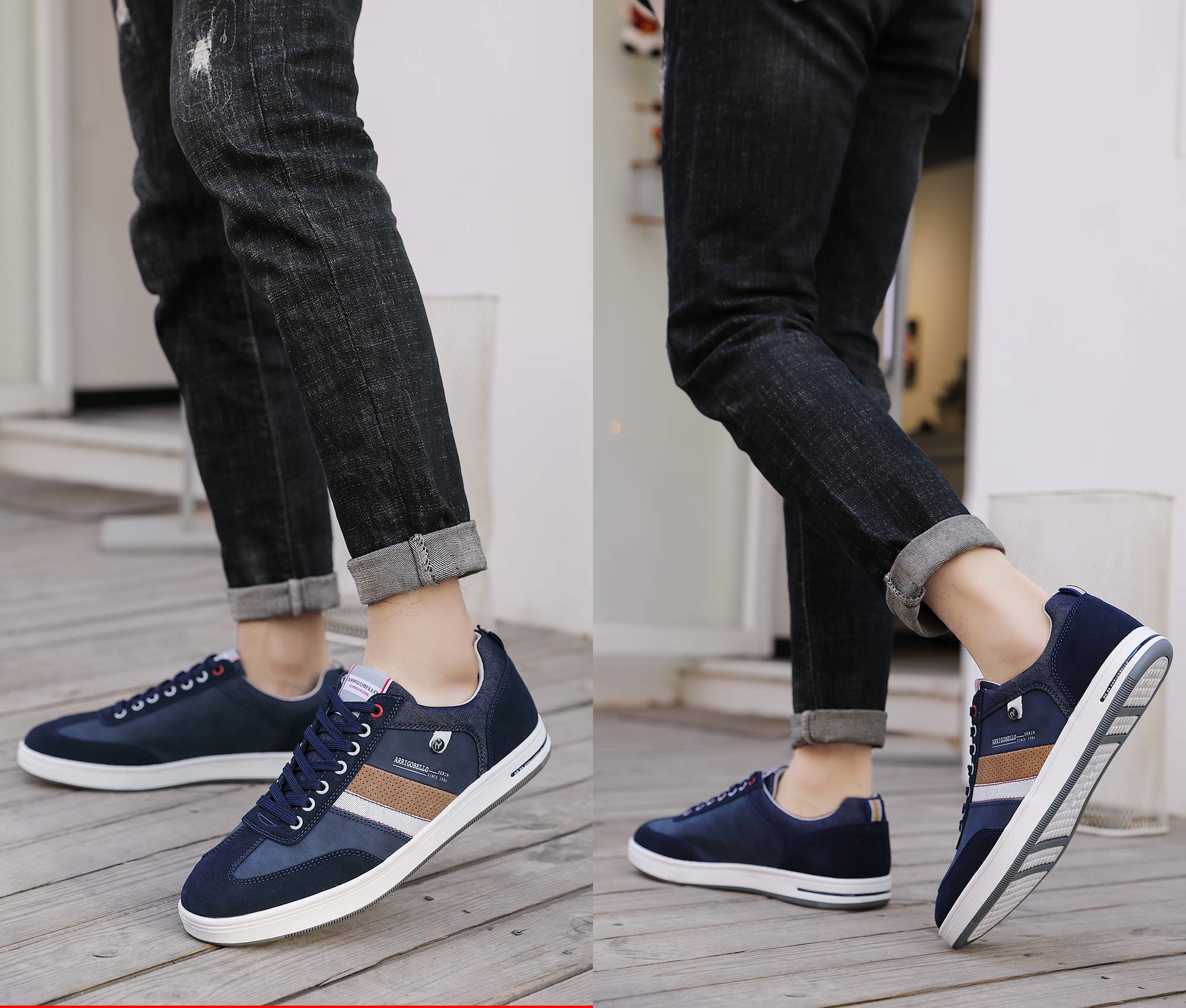 AX BOXING Mens Casual Shoes Fashion Sneakers Breathable Comfort Walking Shoes for Male(Navy Blue, Numeric_12)