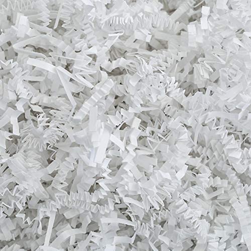 MagicWater Supply Crinkle Cut Paper Shred Filler (2 oz) for Gift Wrapping & Basket Filling - White