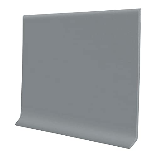 PRO FLEX Gray Vinyl Wall Base 4 inch X 20 ft - Flexible Self Stick Vinyl Wall Base with Toe