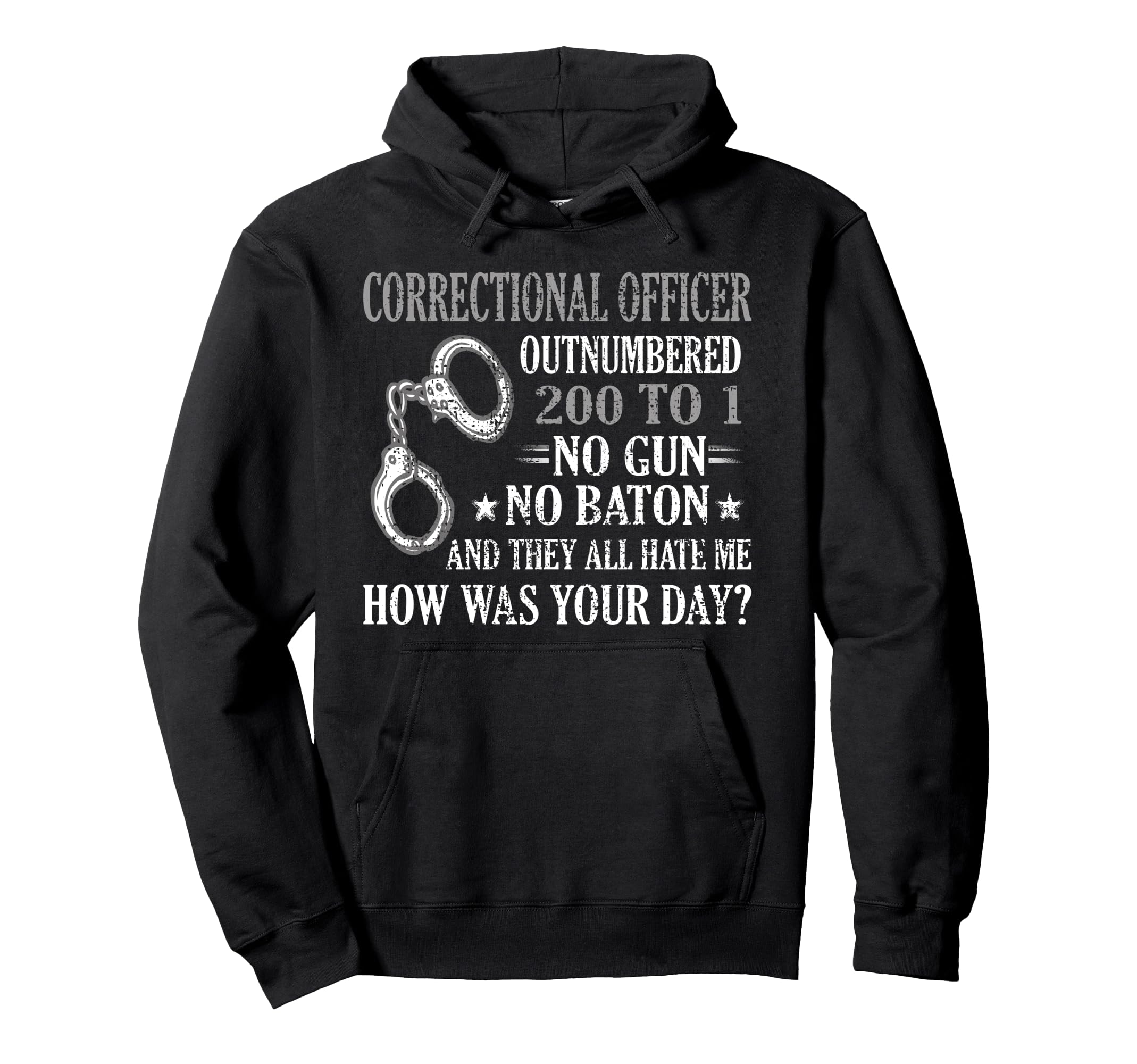 Correctional Officer Thin Silver Line Corrections Officer Pullover Hoodie