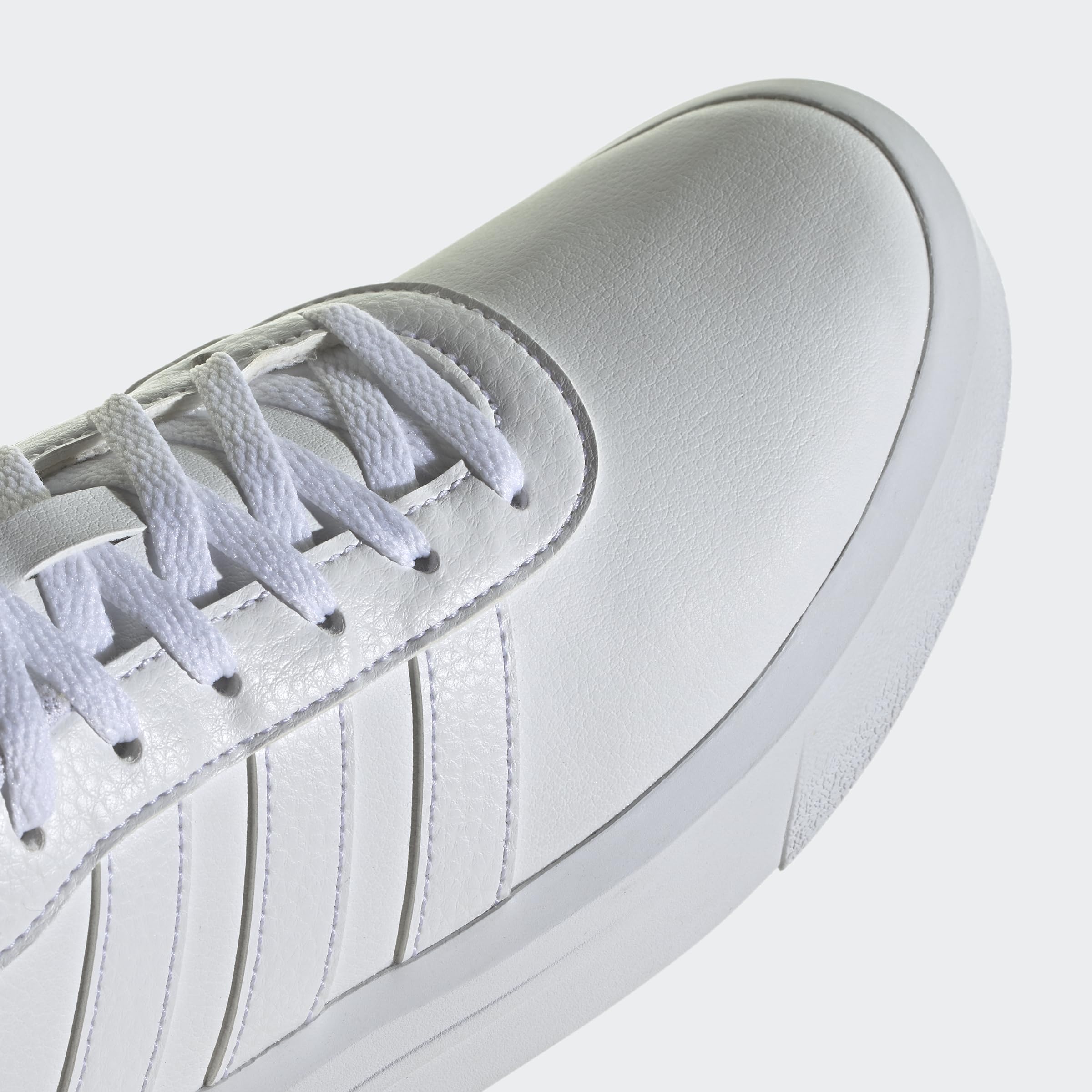 adidas Women's Court Platform Skate Shoe, White/White/Black, 8.5