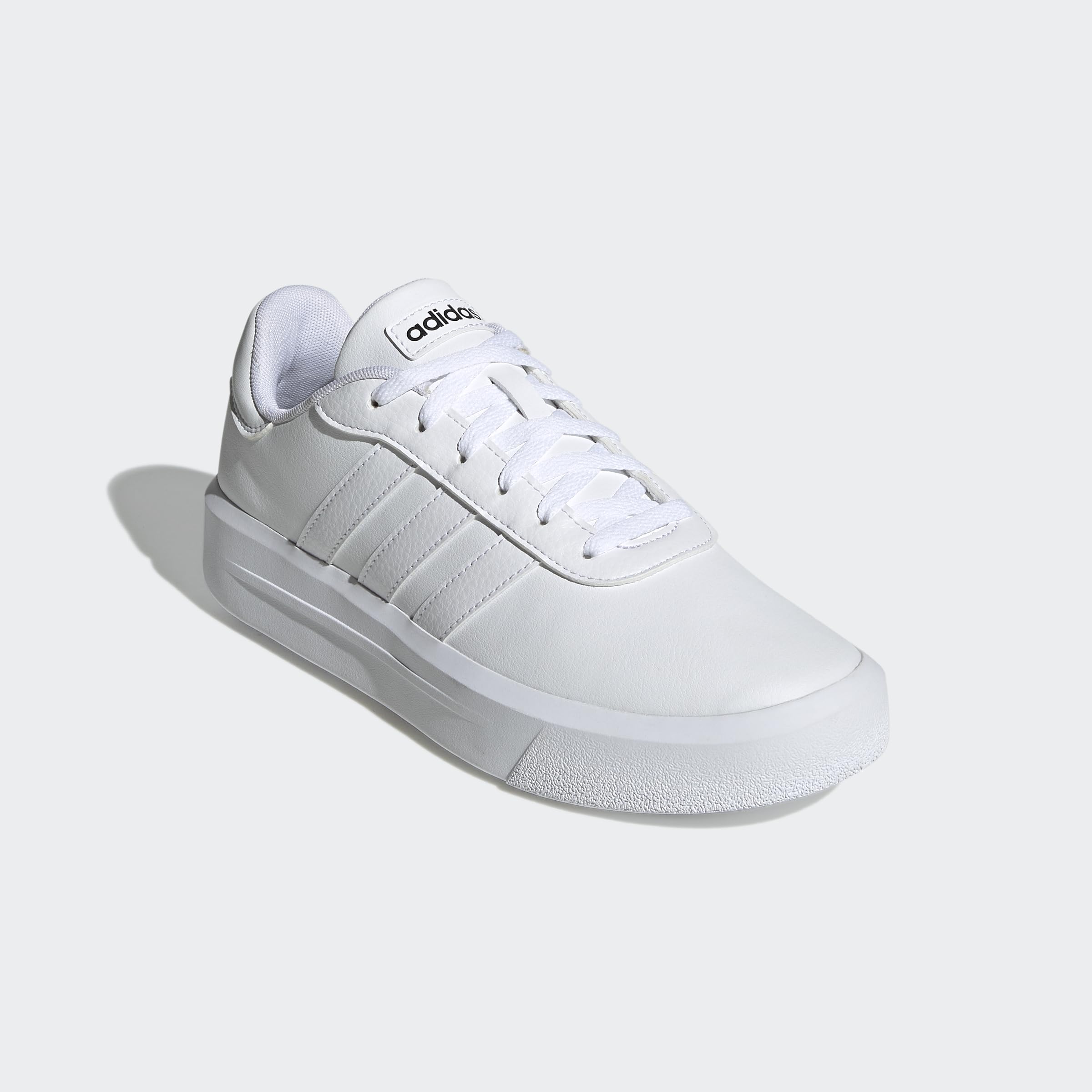 adidas Women's Court Platform Skate Shoe, White/White/Black, 8.5