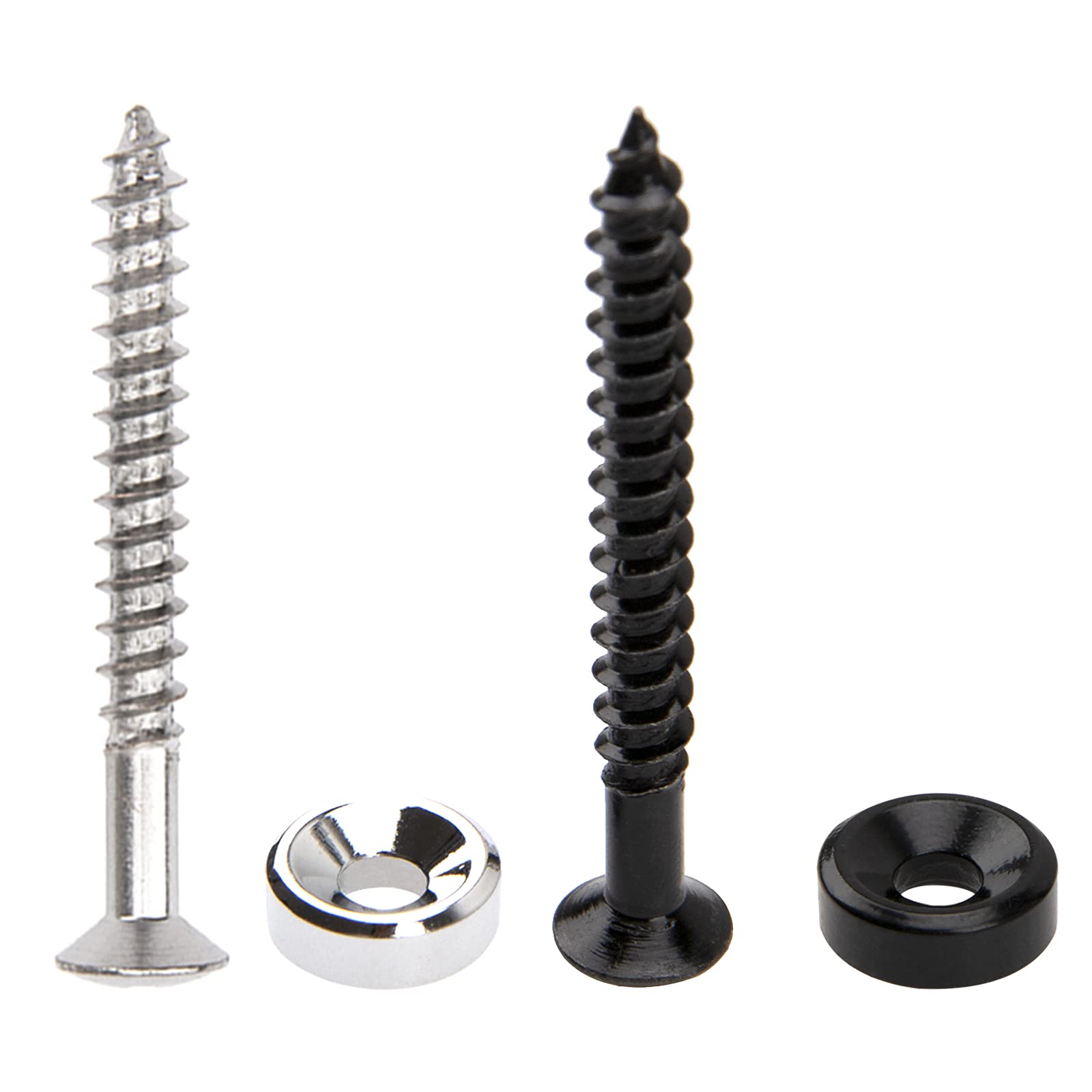 12Pcs Yootones Guitar Neck Joint Ferrules Bushing with Screws Compatible with Bass Electric Guitar(Black+Silver)