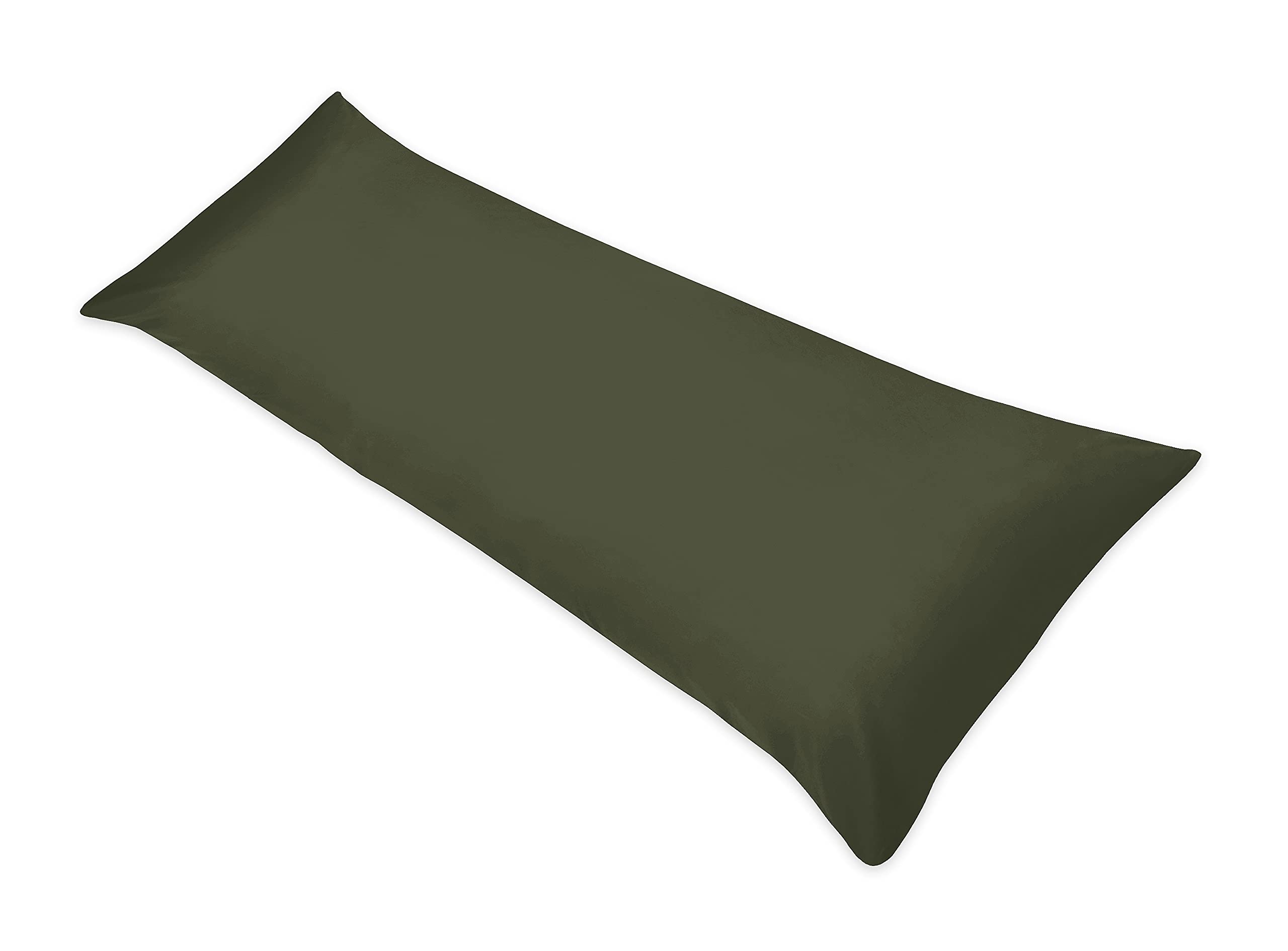 Sweet Jojo Designs Dark Green Body Pillow Case Cover (Pillow Not Included) - Solid Color Hunter Forest Olive for Rustic Woodland Camo Deer Collection