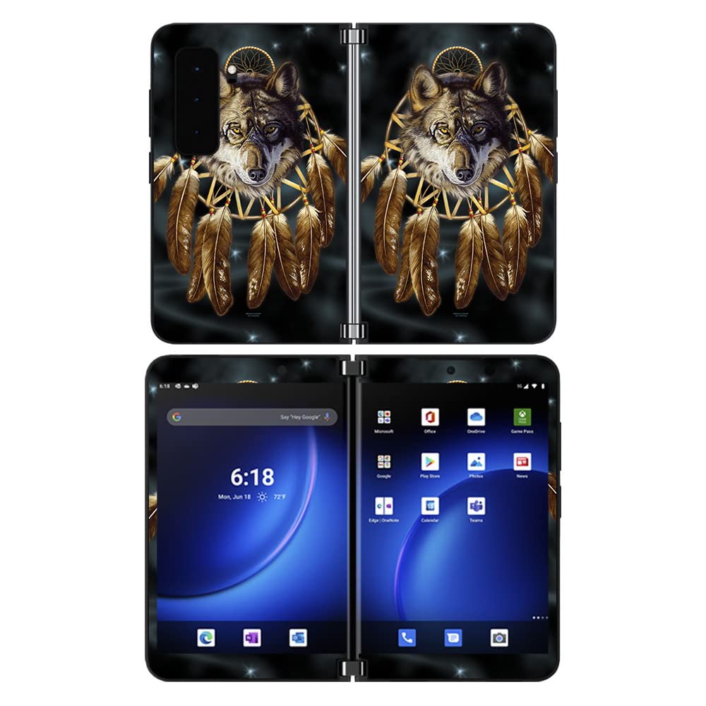 MightySkins Skin Compatible with Microsoft Surface Duo 2 - Wolf Dreams | Protective, Durable, and Unique Vinyl Decal wrap Cover | Easy to Apply, Remove, and Change Styles | Made in The USA