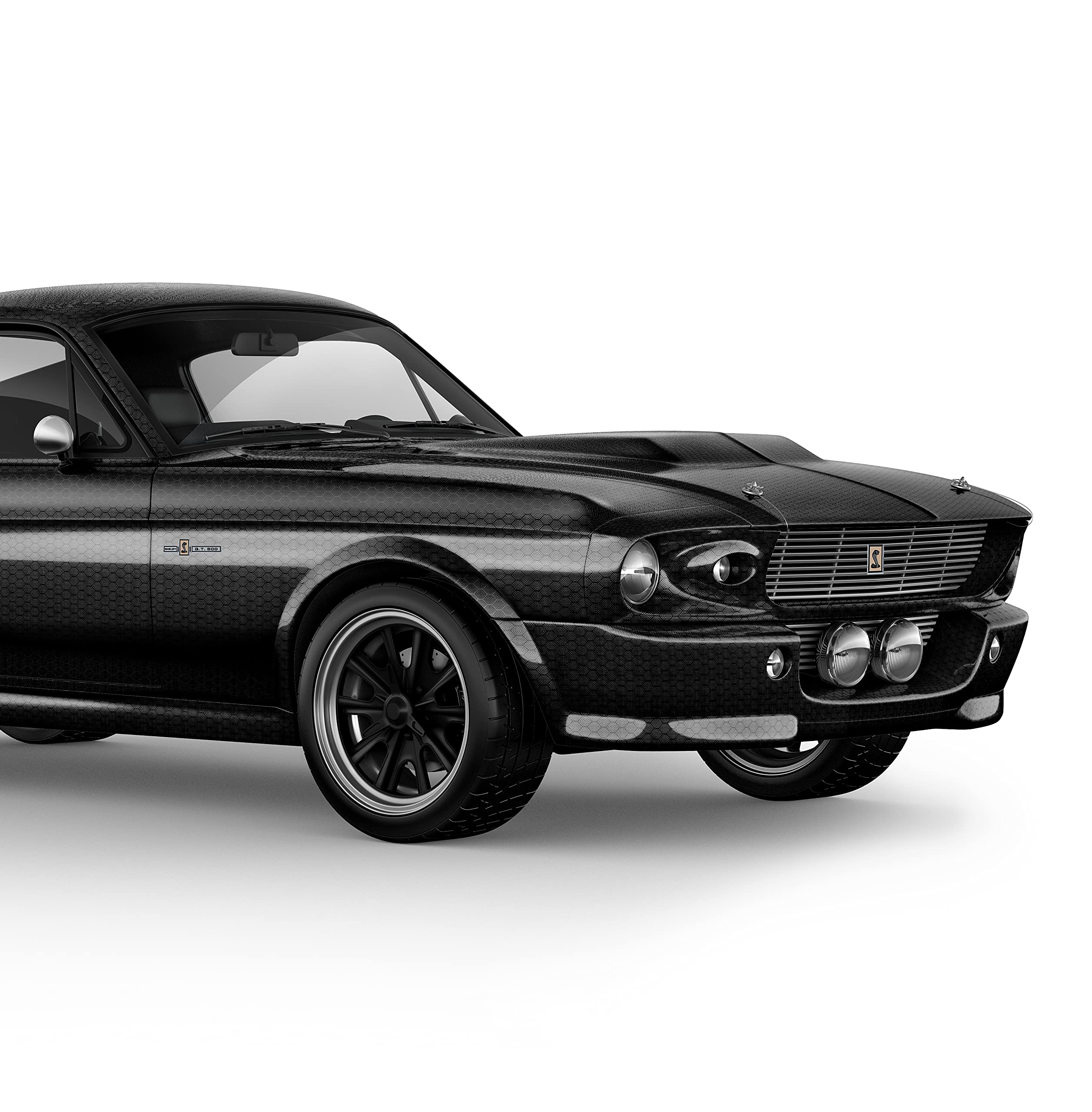V2 Hex Carbon Black Vinyl Car Wrap (1.5ft x 5ft)