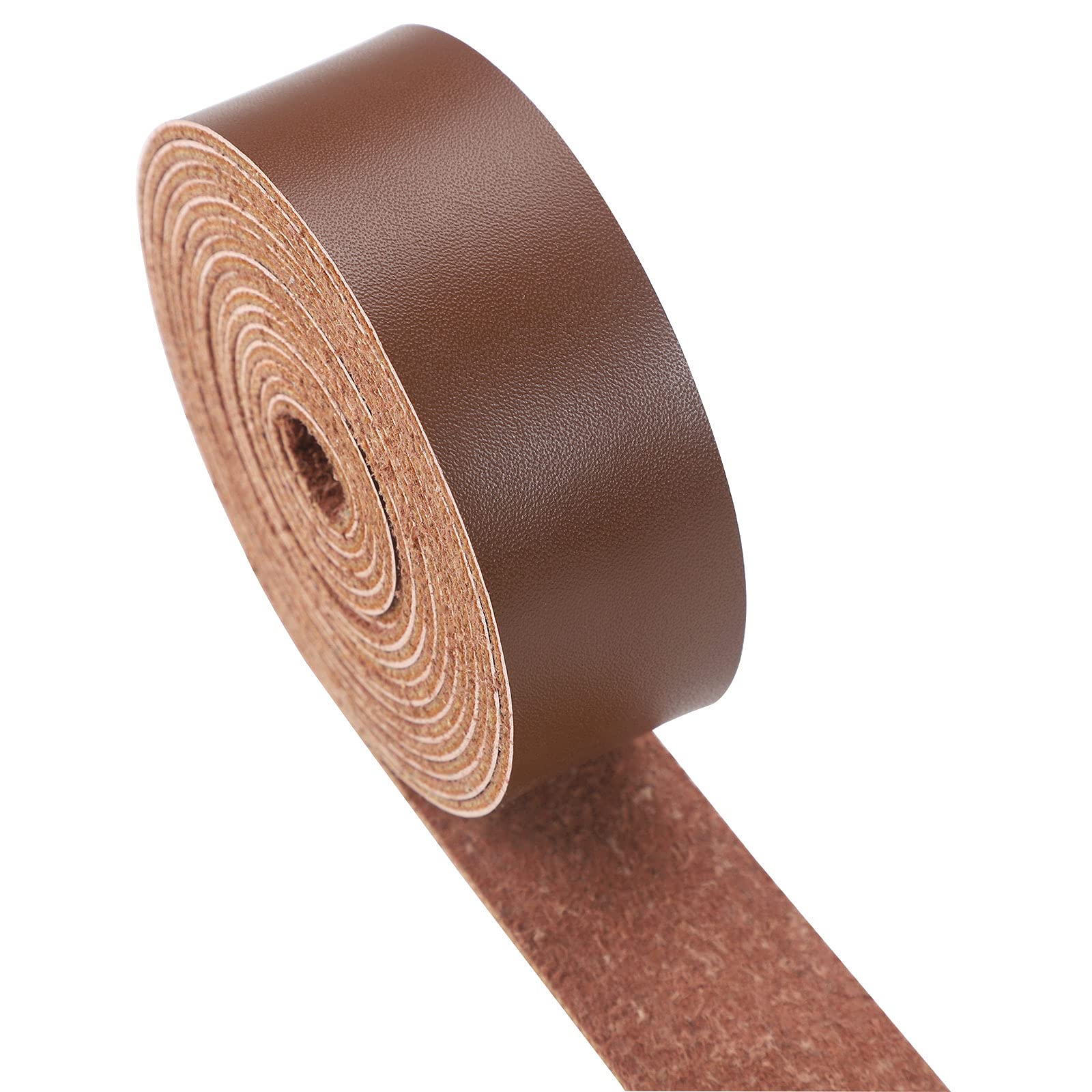 CDY Leather Strap 90 Inches Long 1 Inch Wide, Leather Belt Strips Very Suitable for DIY Craft Projects, Pet Collars, Traction Ropes,Belts, Clothing, Jewelry, Leather Watch Straps (Light Brown)