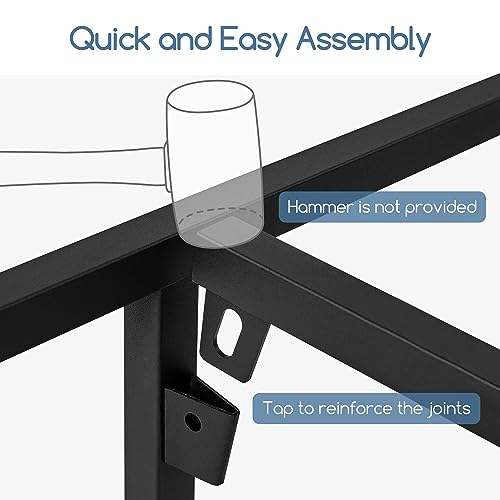 Yaheetech 13 Inch Twin Metal Platform Bed Frame Mattress Foundation with Ultra-Durable Steel Slat Support/Easy Assembly/No Box Spring Needed/Black