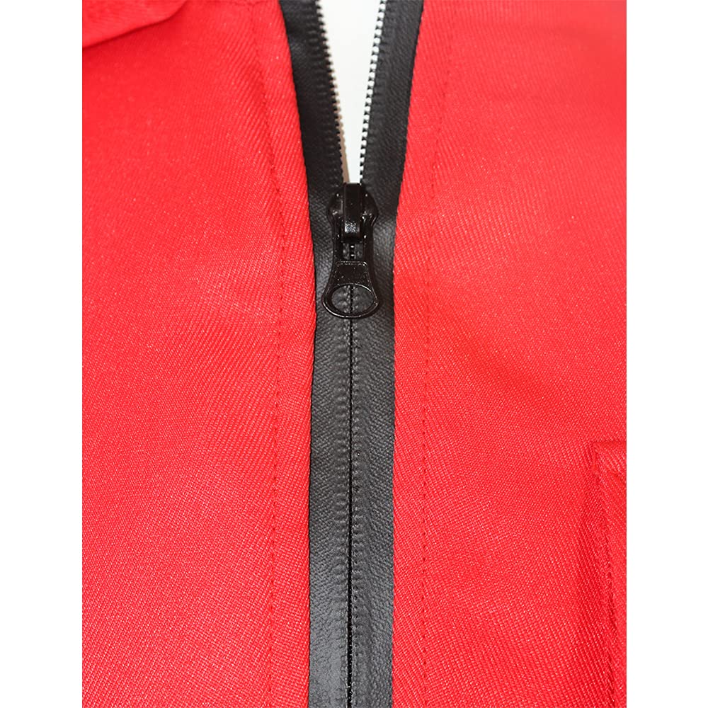 Men Red Jumpsuit Cosplay Costumes Red Suit Adult Outfit Halloween (Jumpsuit Suit, Large)