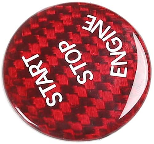 car one-Key Ignition Start Real Carbon Fiber Patch Decoration for Toyota Supra GR A90 A91 MK5 2020-2022 Car Accessories (Red Carbon Fiber)
