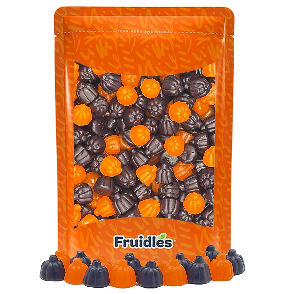 Fruidles Halloween JuJu Jelly Pumpkins, Delicious Gummy Candy, Gluten-Free, Fun and Festive Holiday Snacking, Party Favor (Half-Pound