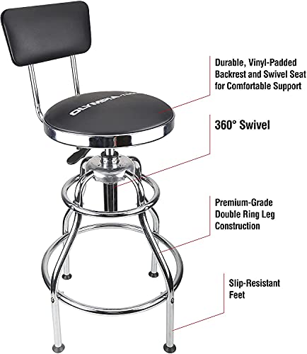 Olympia Tools 82-738 Adjustable Hydraulic Stool, Black