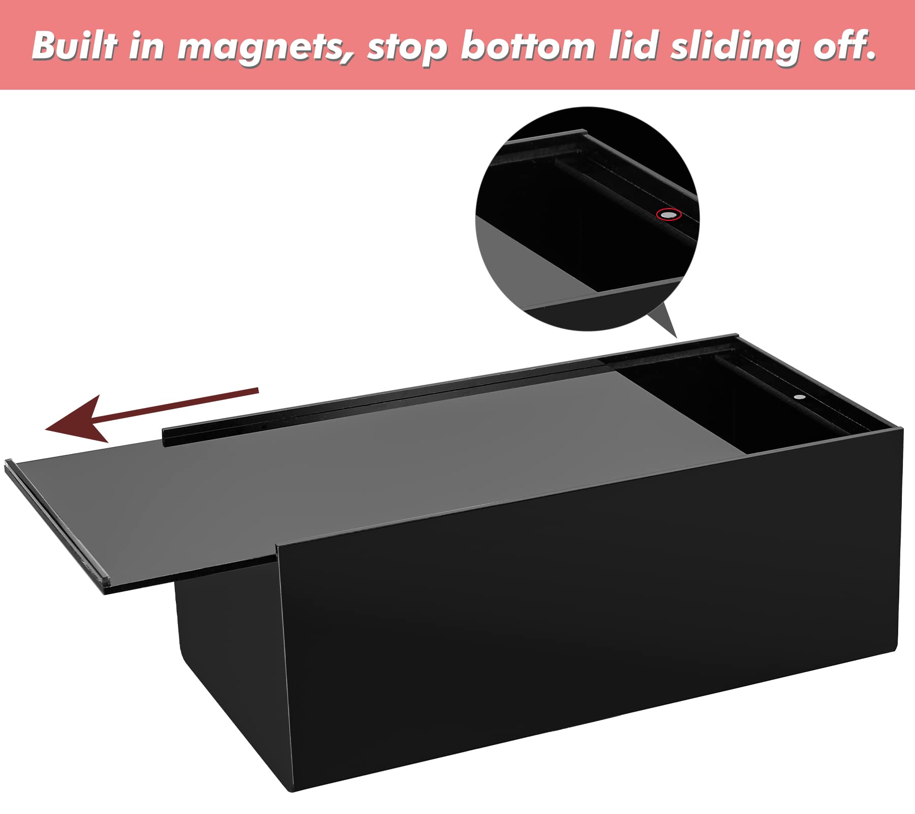 Kamehame Tissue Box Cover Rectangle Acrylic Tissue Holder 10.2x5.5x3.9 Inch Black Dryer Sheet Holder Container Tissue Dispenser for Home Bathroom Kitchen and Office