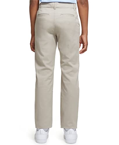 IZOD Boys' School Uniform Twill Khaki Pants, Flat Front & Comfortable Waistband, 16 Husky