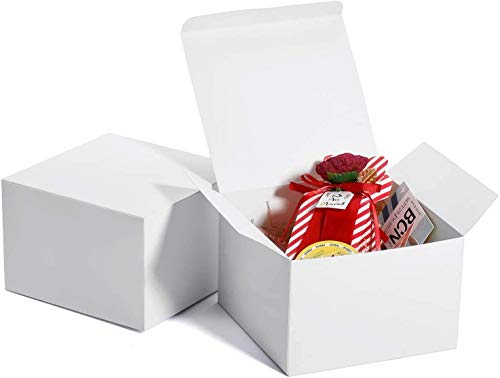 MESHA Kraft Cardboard Gift Boxes 5x5x3.5'' (25-Pack) Paper Gift Boxes with Lids for Bridesmaid & Groomsmen Proposal, Cupcake Boxes, Gift Boxes for Presents, Party Favor, Bridal & Baby Shower, Wedding