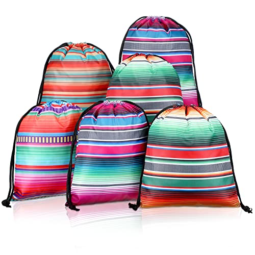 Shappy 20 Pack Mexican Candy Bags Fiesta Gift Bag, 9.8 x 7.8 Inch, Mexican Themed Party Decorations Cloth Gift Bags with Drawstring Cotton Candy Bags for Fiesta Party Favors Candy Gift Decorations
