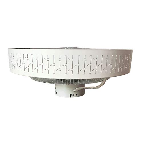 22'' Modern LED Invisible Ceiling Fan with light 3-Color 3-Speed 64W 7 Acrylic Blades Round Enclosed Chandelier Fan with Remote Control Semi Flush Mount Quiet for Bedroom Living Room (Bamboo leaf)