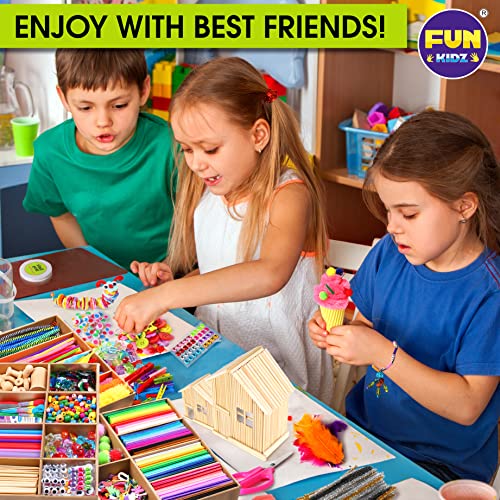 3 Layers Jumbo Arts and Crafts Supplies Warehouse, DevelopeByPlay 1600+ Premium Huge Ultimate Craft Materials Kit for Kids 4-8 Big Creative Activities Gift Large Stuff for Girls and Boys, 17.91Wx12.4L