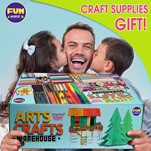 3 Layers Jumbo Arts and Crafts Supplies Warehouse, DevelopeByPlay 1600+ Premium Huge Ultimate Craft Materials Kit for Kids 4-8 Big Creative Activities Gift Large Stuff for Girls and Boys, 17.91Wx12.4L