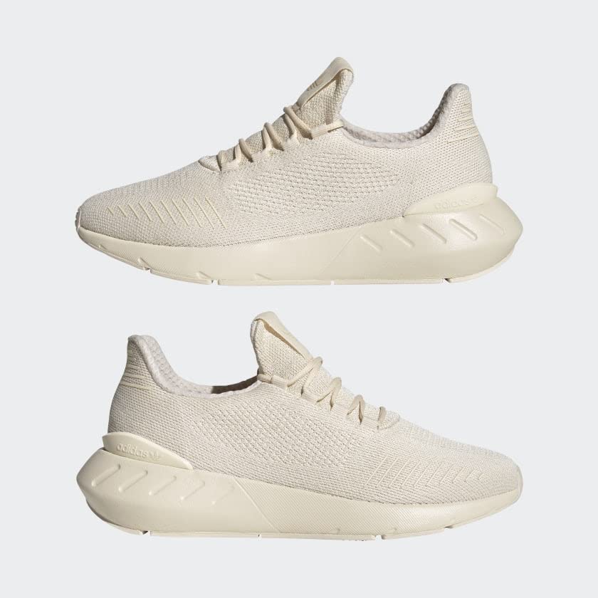 adidas Women's Swift Run 22 Sneaker, Wonder White/Wonder White/Black (Deconstructed), 7.5