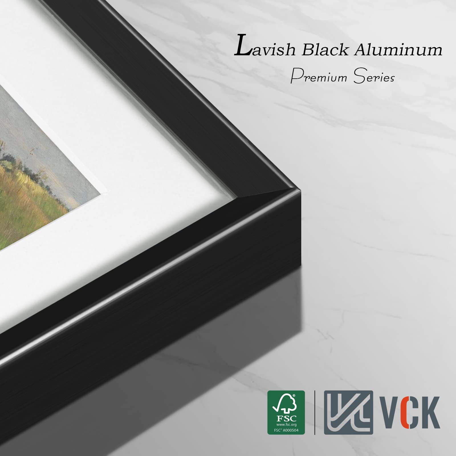 VCK Black 16x20 Picture Frame Metal for Wall, 3 Pack Aluminum Poster Frame with Real Glass, with Mat for 11x14 Photo or 16x20 without Mat, Great for Wall Arts, Prints