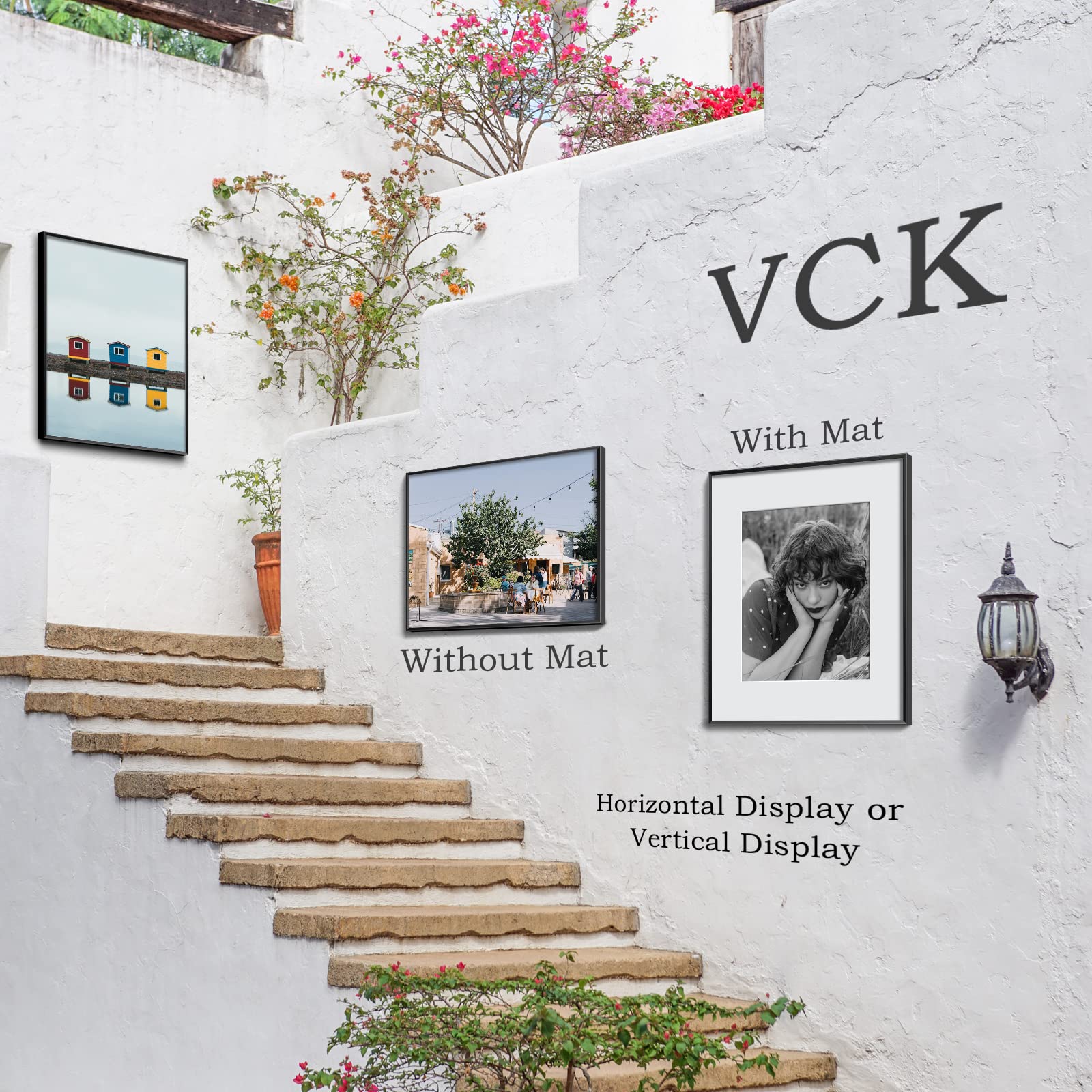 VCK Black 16x20 Picture Frame Metal for Wall, 3 Pack Aluminum Poster Frame with Real Glass, with Mat for 11x14 Photo or 16x20 without Mat, Great for Wall Arts, Prints