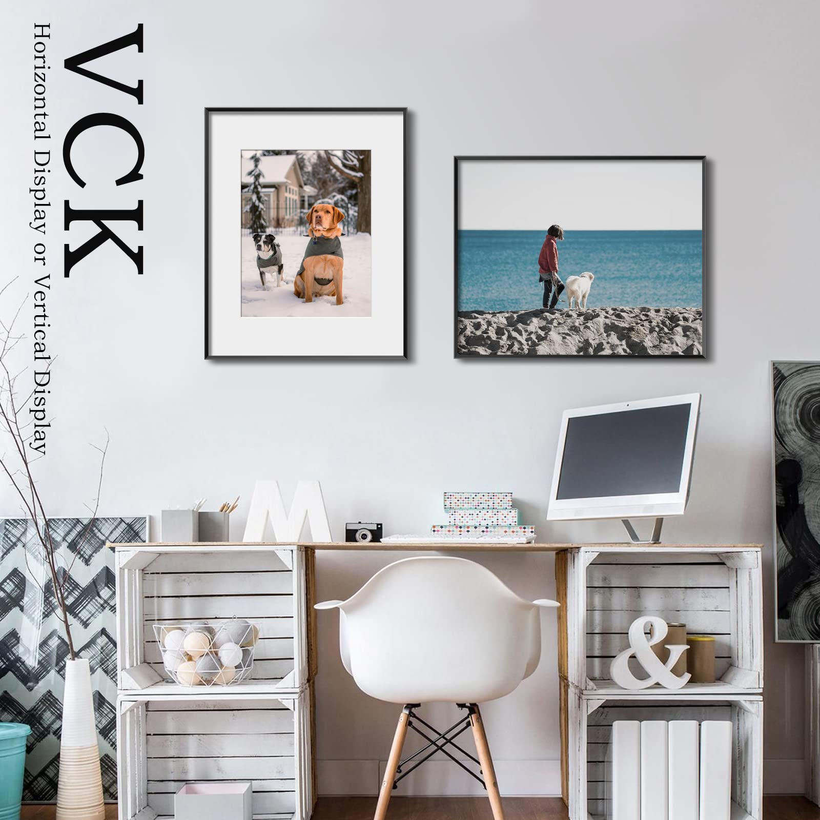 VCK Black 16x20 Picture Frame Metal for Wall, 3 Pack Aluminum Poster Frame with Real Glass, with Mat for 11x14 Photo or 16x20 without Mat, Great for Wall Arts, Prints