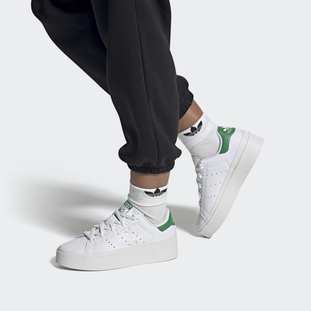 adidas Originals Women's Stan Smith Bonega Sneaker, White/White/Green, 7