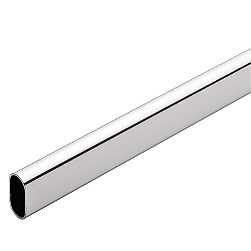 Oval Closet Rod | CUSTOM CUT | Up to 24" | Polished Chrome
