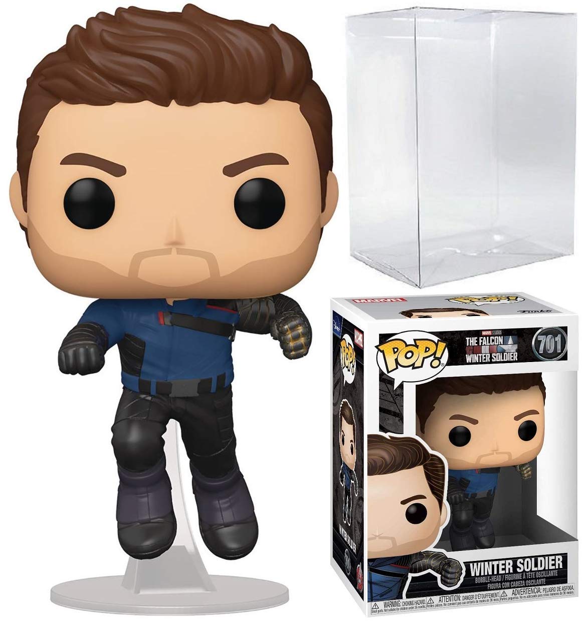 POP Marvel: Falcon and The Winter Soldier - Winter Soldier Funko Pop! Vinyl Figure (Bundled with Compatible Pop Box Protector Case), Multicolor, 3.75 inches