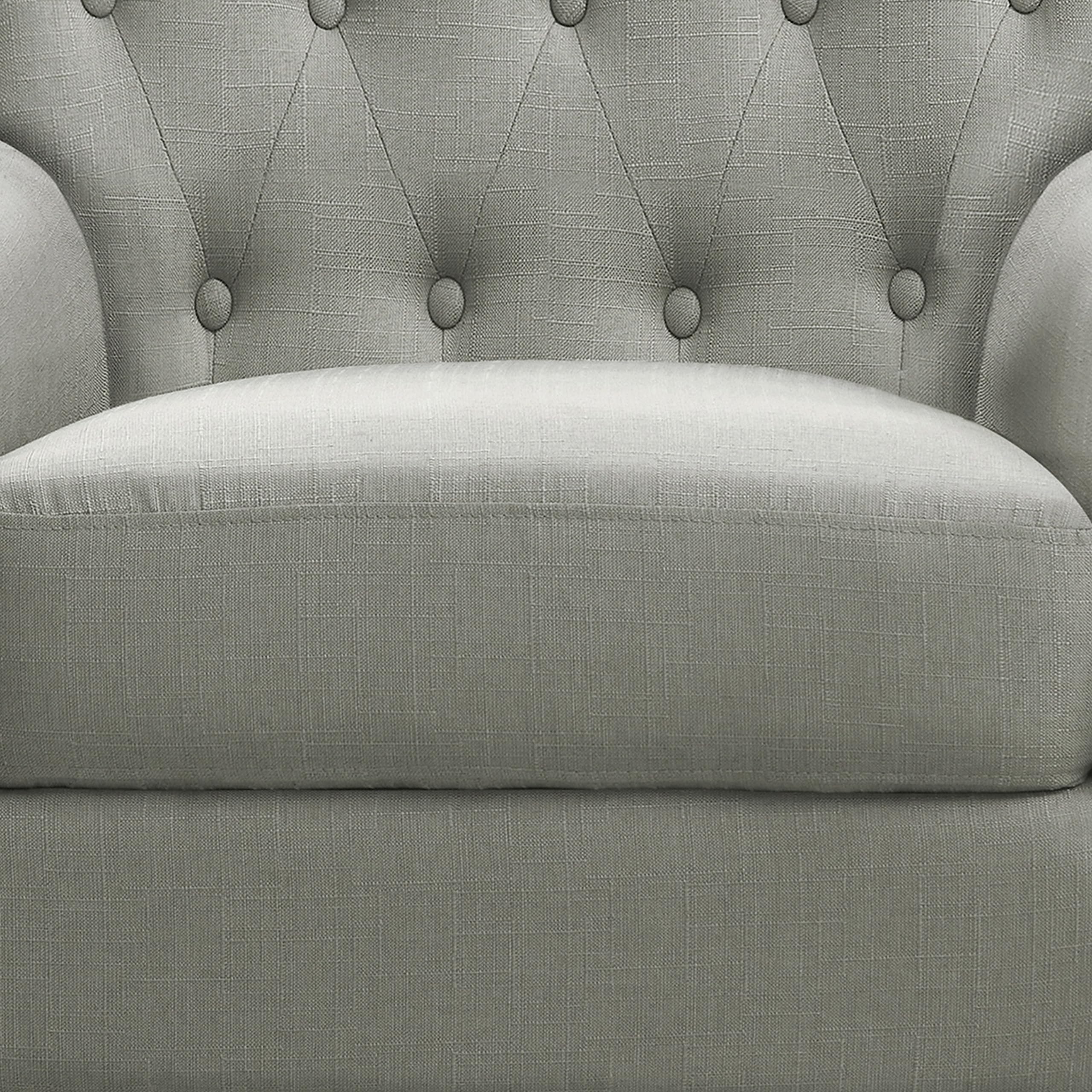 Rosevera Shevonne 30”Accent Fabric Upholstered Arm Tufted Comfy for Reading in Bedroom,Living Room, Sofa Chair,Armchair for Small Space,Wood Legs, Standard, Dove Grey