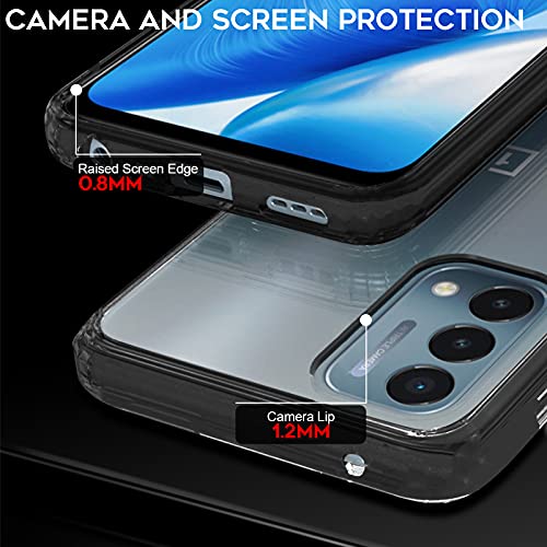 Orzero Case Compatible for OnePlus Nord N200 5G, Solid Acrylic Back Cover TPU Frame Scratch Resistant Shock Absorbing Body Protection Phone Case - Black