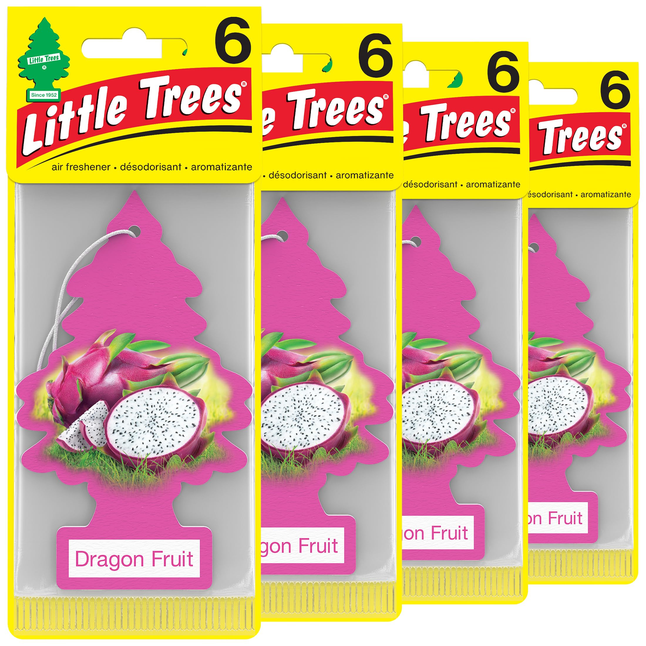 LITTLE TREES Air Fresheners Car Air Freshener. Hanging Tree Provides Long Lasting Scent for Auto or Home. Dragon Fruit, 24 Air Fresheners