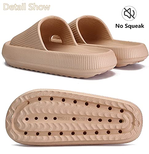 sharllen Pillow Slippers, Super Soft Massage Shower Foam Bathroom Slipper, Non-Slip Quick Drying Open Toe Thick Sole Sandals for Women and Men, Comfortable Soft Home Indoor Slipper