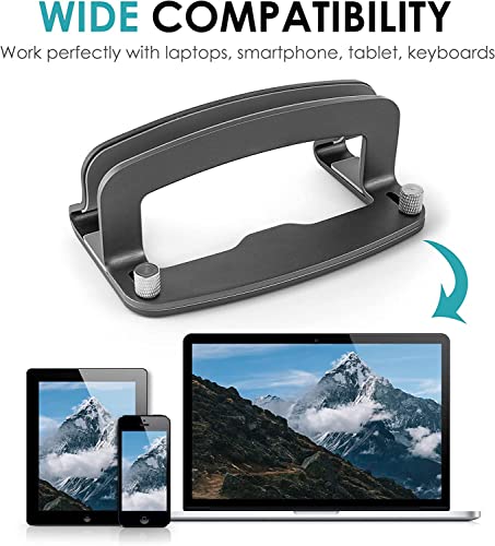Aluminum Vertical Laptop Stand, Desktop Stand Holder with Adjustable Dock Holder for Desk 1 Slot for MacBook Pro, Laptop