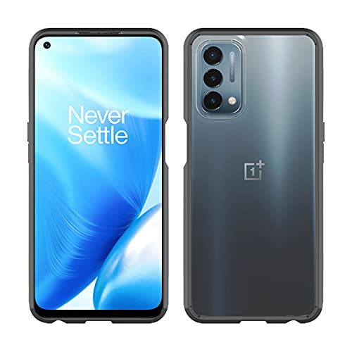 Orzero Case Compatible for OnePlus Nord N200 5G, Solid Acrylic Back Cover TPU Frame Scratch Resistant Shock Absorbing Body Protection Phone Case - Black