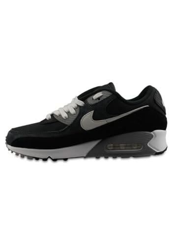 Nike Men's Air Max 90 Running Shoes, Black/Grey, 8