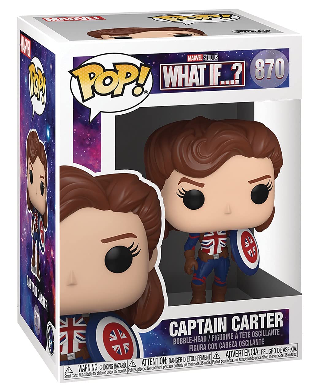 POP Marvel: What If? - Captain Carter Funko Pop! Vinyl Figure (Bundled with Compatible Pop Box Protector Case), Multicolored, 3.75 inches
