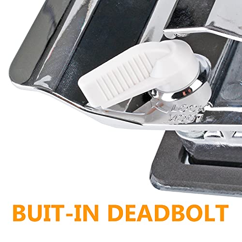 VOGREX RV Door Lock, Travel Trailer Entry Door Lock with Paddle Deadbolt, Camper Door Latch Handle with 4 Keys, Chrome Trailer Door Lock for Camper Travel Trailer RV