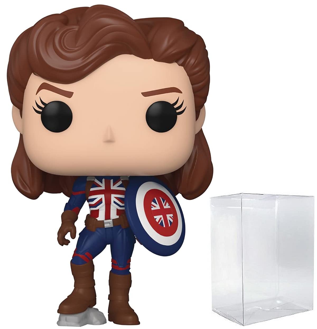POP Marvel: What If? - Captain Carter Funko Pop! Vinyl Figure (Bundled with Compatible Pop Box Protector Case), Multicolored, 3.75 inches