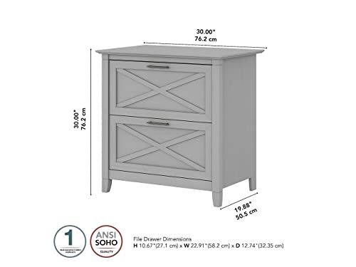 Bush Key West 2 Drawer Lateral File Cabinet, Cape Cod Gray