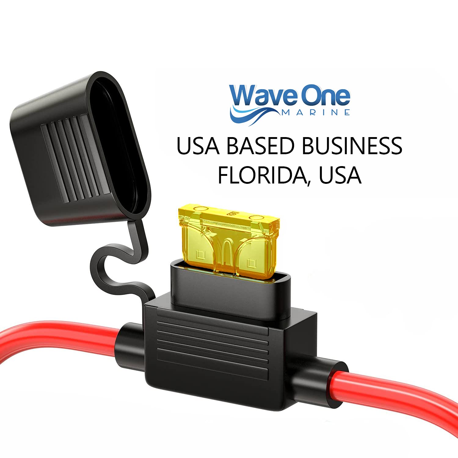 10 Pack 16 AWG Gauge Inline Fuse Holder with 5A Amp ATC ATO Blade Fuse Waterproof Auto RV Boat - Wave One Marine