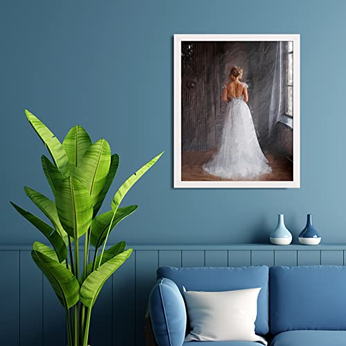 DABLUE 16x20 Picture Frame White Solid Wood Frame 16 by 20 Poster Frame for Horizontal and Vertical Wall Mounting,3 Pack 20x16 Photo Frame