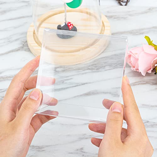 YOZATIA 25PCS Transparent Boxes 4 x 4 x 1.2 inch, Candy Box, Clear Favor Boxes Gift Boxes for Wedding, Party and Baby Shower Favors