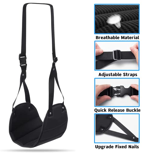 Foot Rest, Airplane Footrest,Head Hammock Portable Travel Footrest Flight Carry-On Foot Rest Adjustable Height Foot Rest Travel Accessories Footrests Hammock,Black