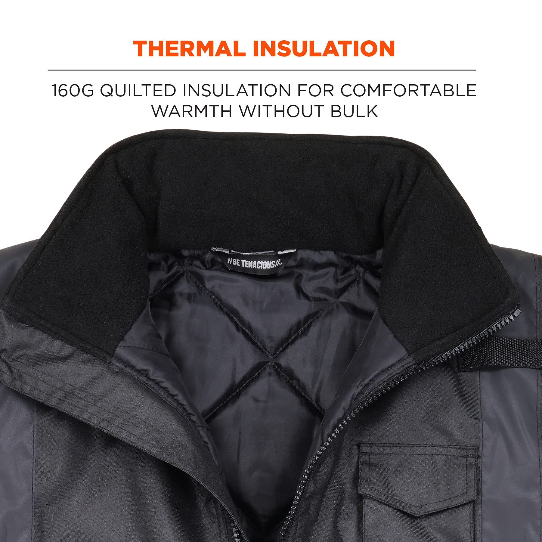 Ergodyne unisex adult Enhanced Visibility for Night Or Low Light Conditions Winter Jacket, Black, Large US