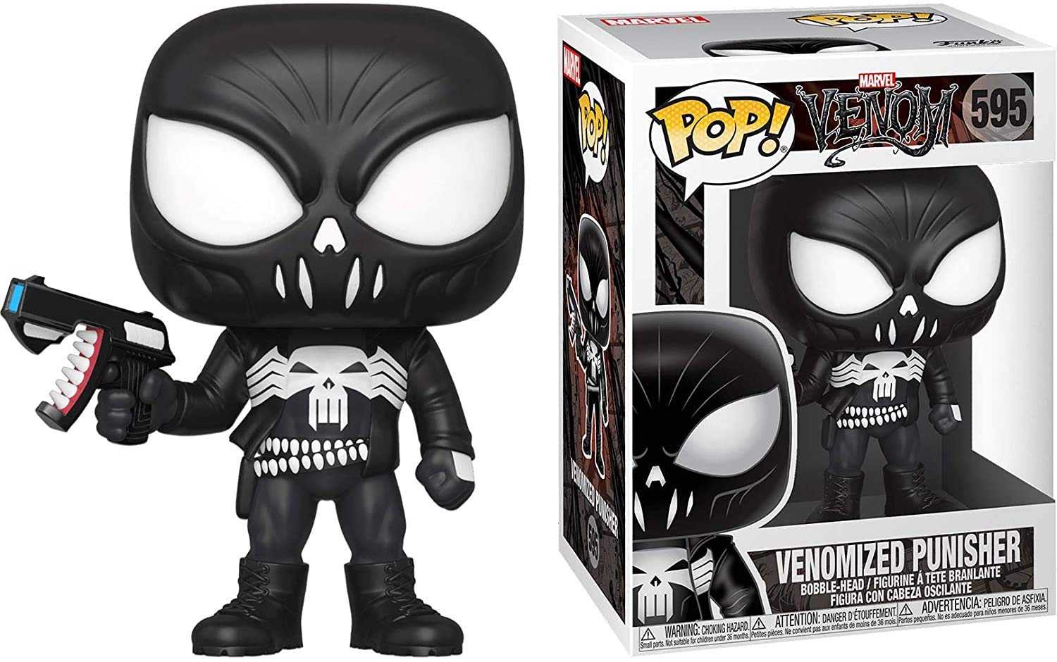 Marvel: Venom - Venomized Punisher Funko Pop! Vinyl Figure (Bundled with Compatible Pop Box Protector Case), Multicolored, 3.75 inches